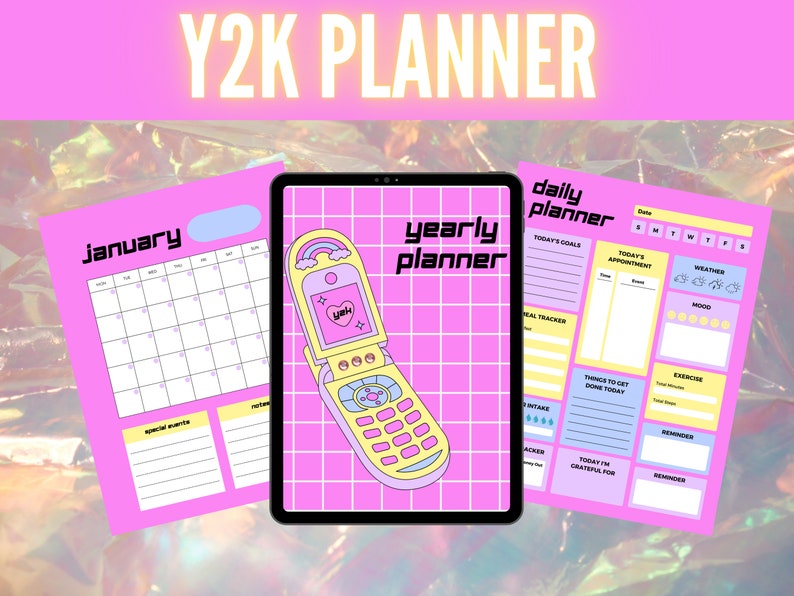 Y2K Digital Yearly Planner | Undated Yearly Planner | 2000s Inspired ...