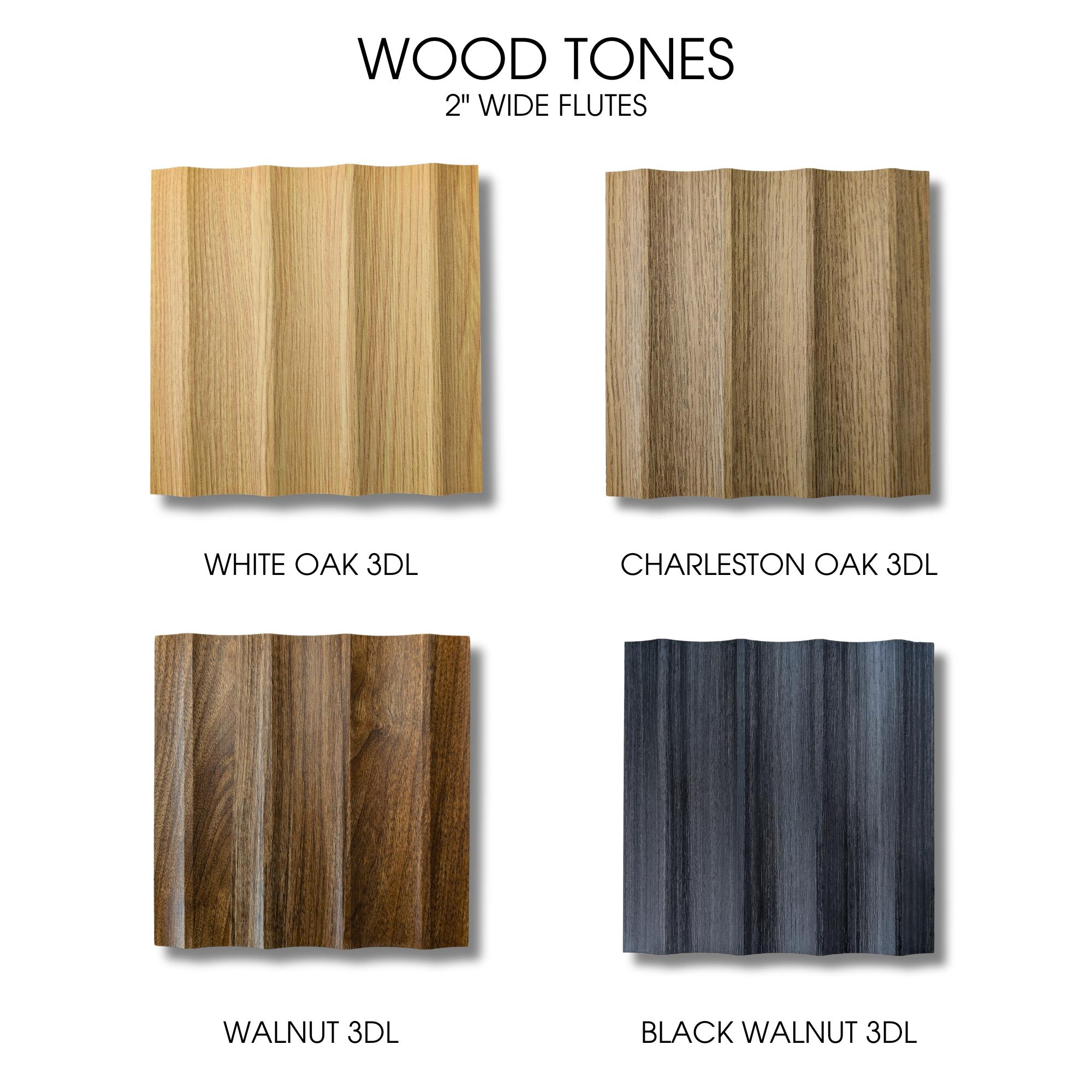 6" X 6" Sample: 3DL Wood Wall Panels in Fluted, Reeded, and Slat ...