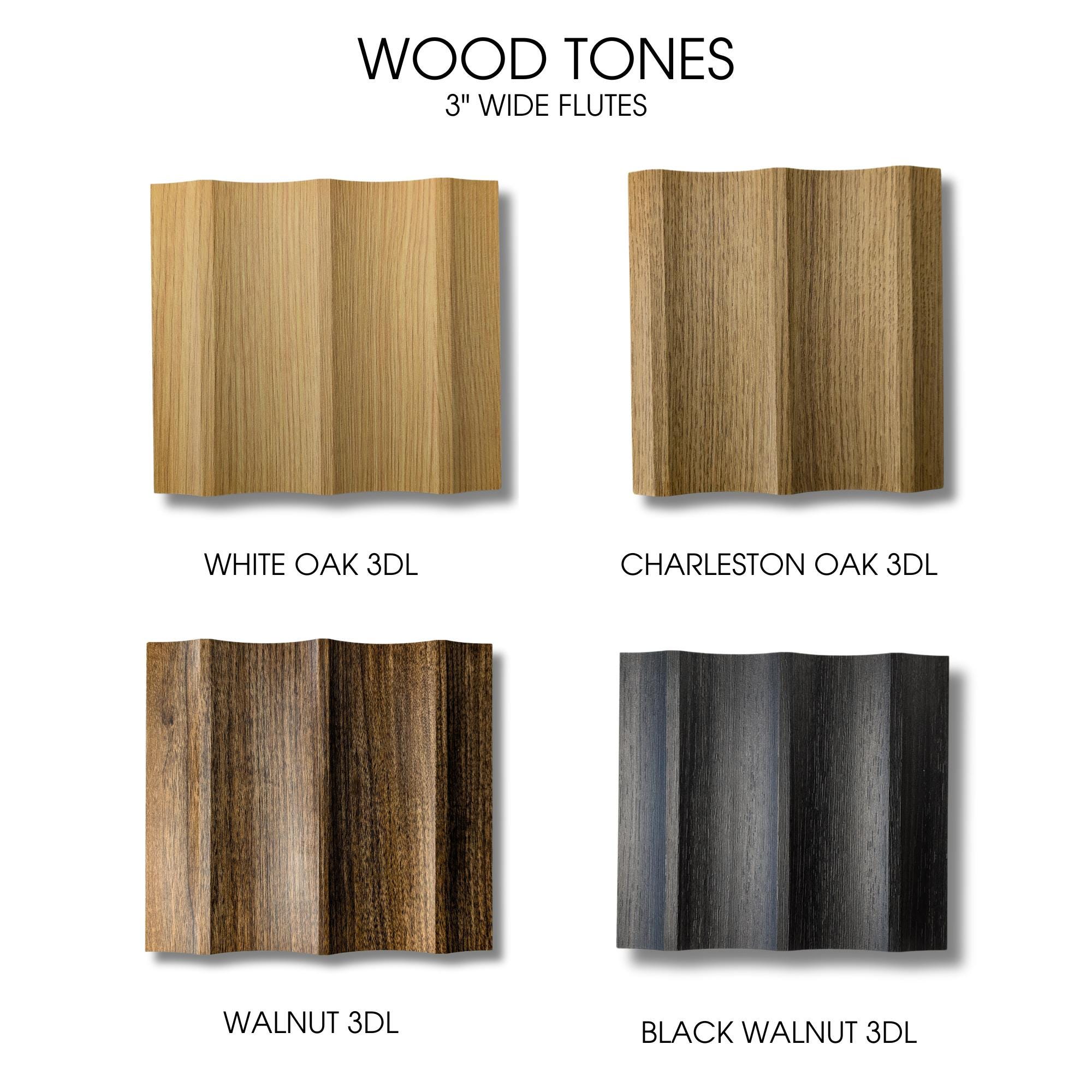 6" X 6" Sample: 3DL Wood Wall Panels in Fluted, Reeded, and Slat ...