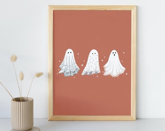 BOO! Spooky Ghost DIGITAL PRINT, Original 4x6" Watercolor Painting - Etsy