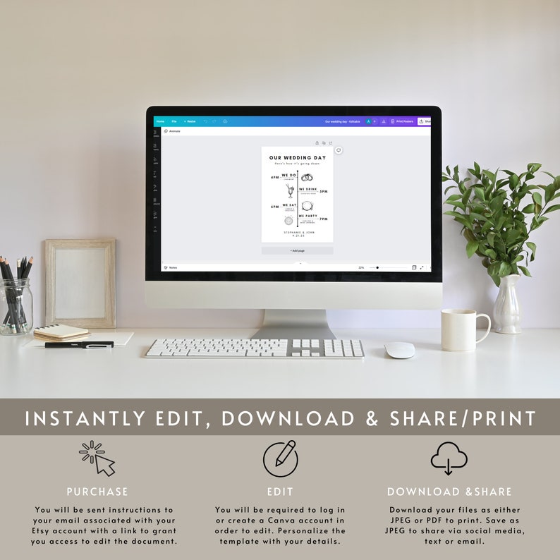 Wedding Signage Wedding Timeline Custom Wedding Signage - Etsy