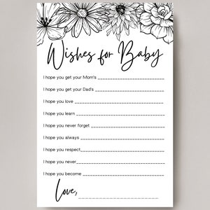 Baby Shower Games: Wishes for Baby Printable, Baby Shower Game ...