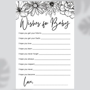 Baby Shower Games: Wishes for Baby Printable, Baby Shower Game ...