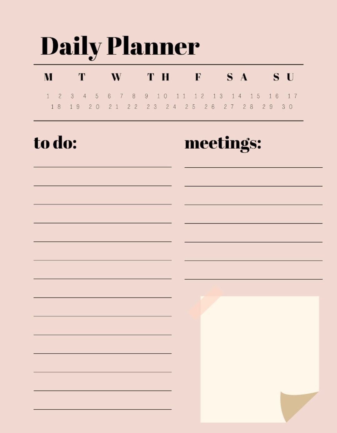 Daily Planner Digital Download - Etsy
