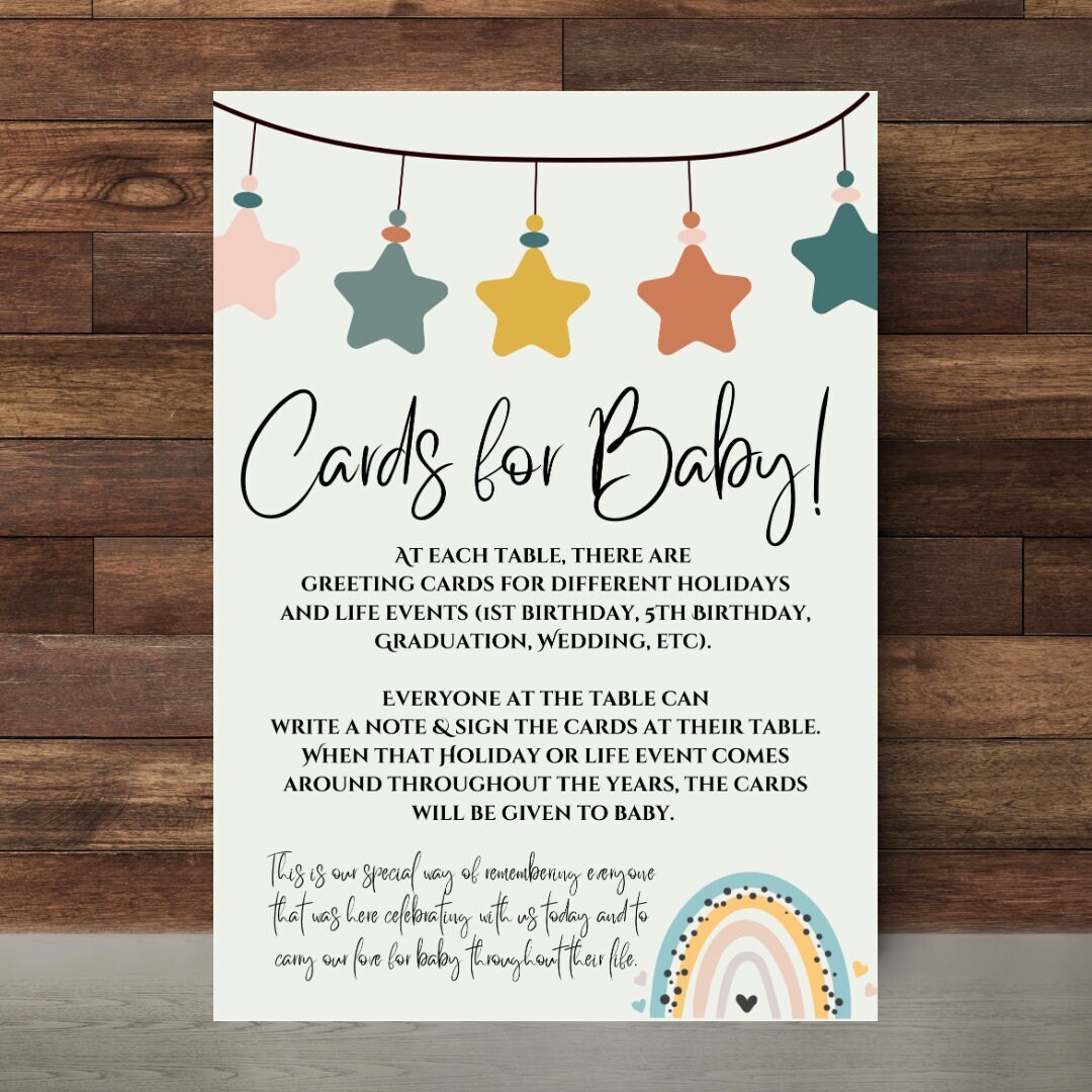 Baby Shower Game: Cards for Baby - Baby Shower Activity, Printable ...