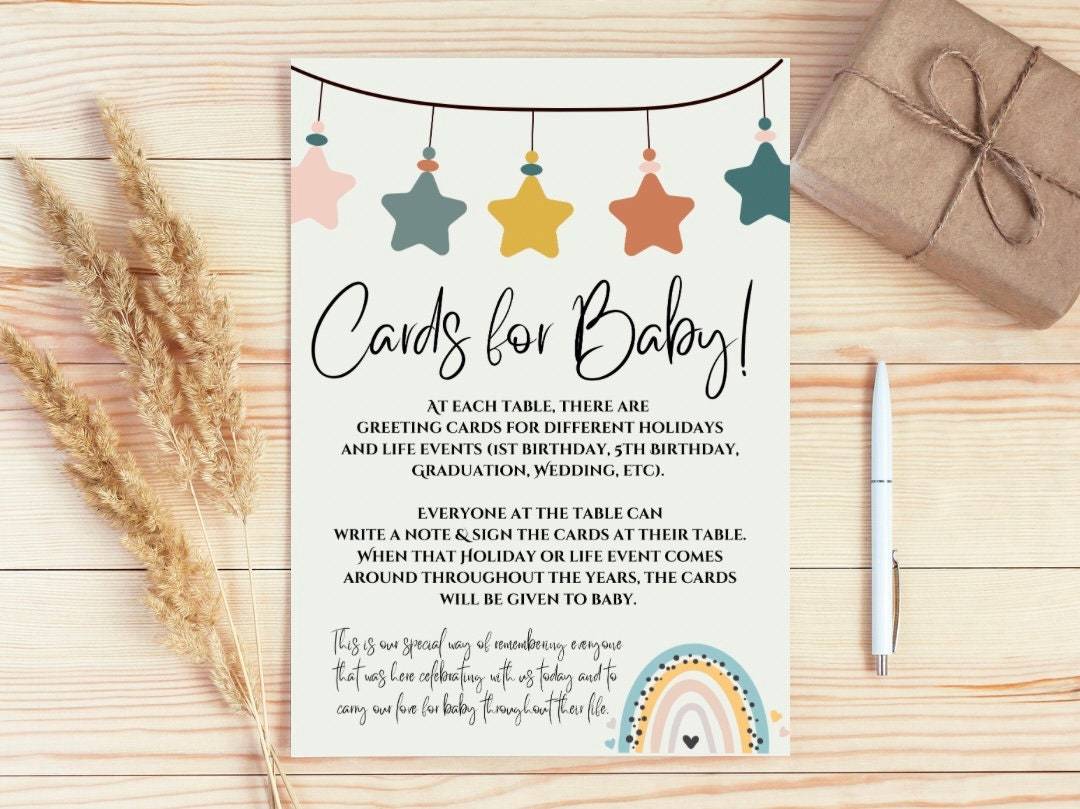 Baby Shower Game: Cards for Baby - Baby Shower Activity, Printable ...