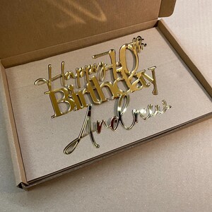 Personalised Acrylic Birthday Cake Topper Charm: Custom Name & Age - Etsy