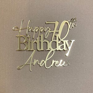 Personalised Acrylic Birthday Cake Topper Charm: Custom Name & Age - Etsy