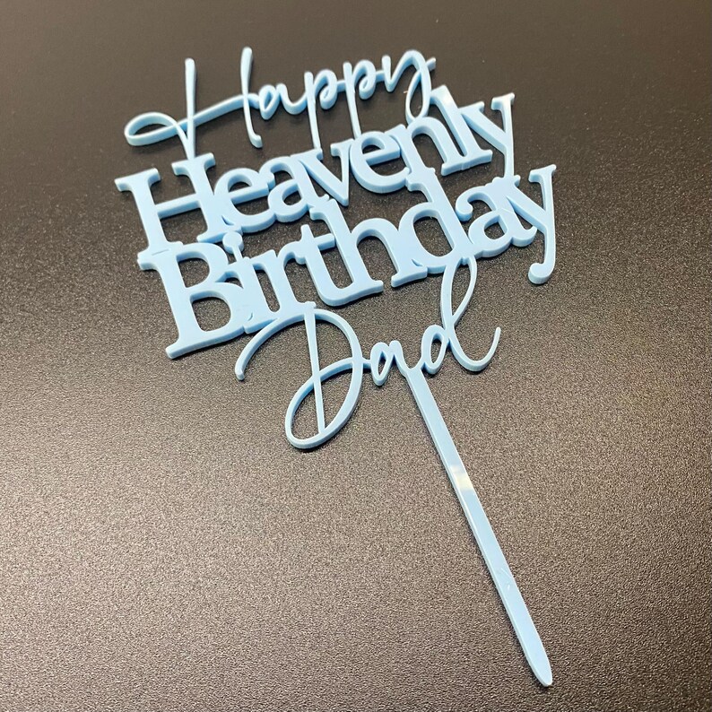 Personalised Acrylic Happy Heavenly Birthday Cake Topper: Custom Size ...