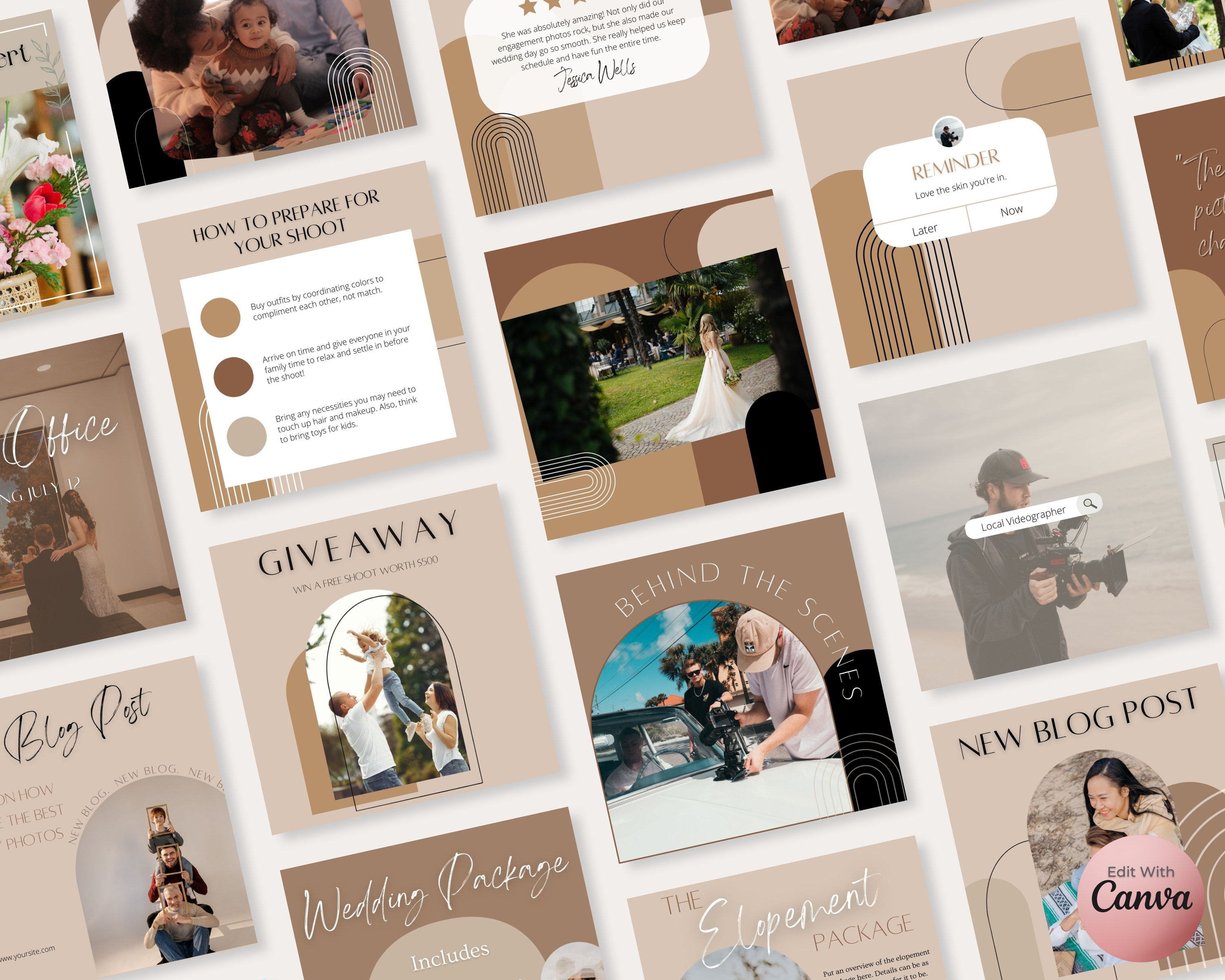 Boho Instagram Post Templates | Photographer Marketing, Social Media ...