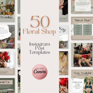 Floral Shop Instagram Post Templates | Florist Marketing, Social Media ...