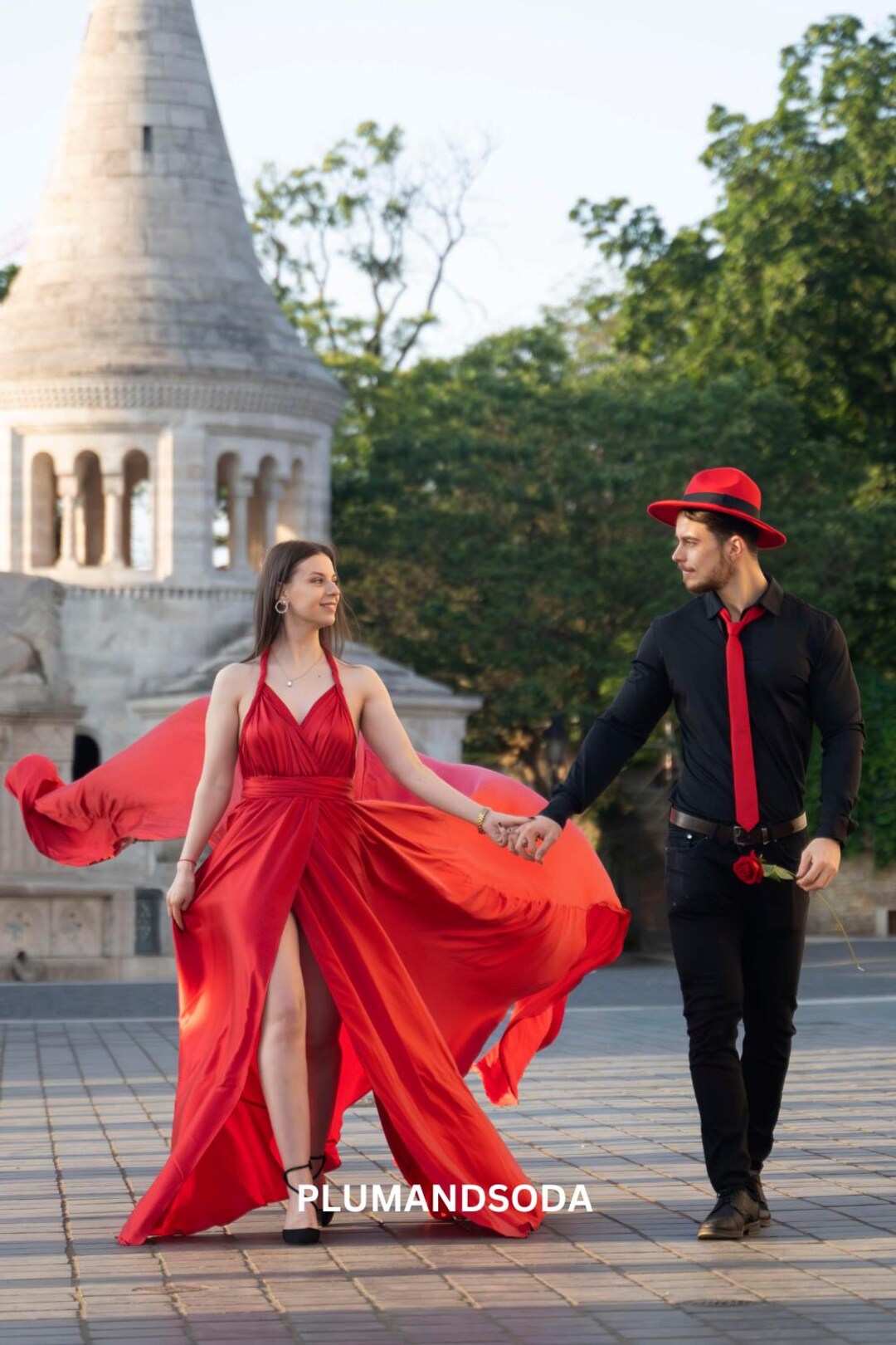Red Infinity Flying Dress , Silky Satin Dress for Photoshoots, Flying ...
