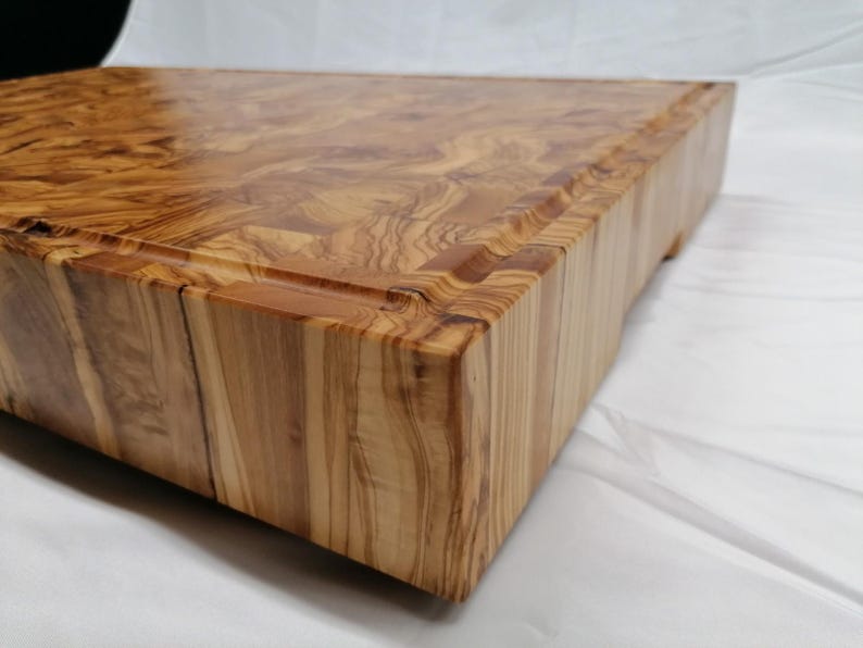 High-end End-grain Cutting Board, Olive Wood / Custom-made to Your ...
