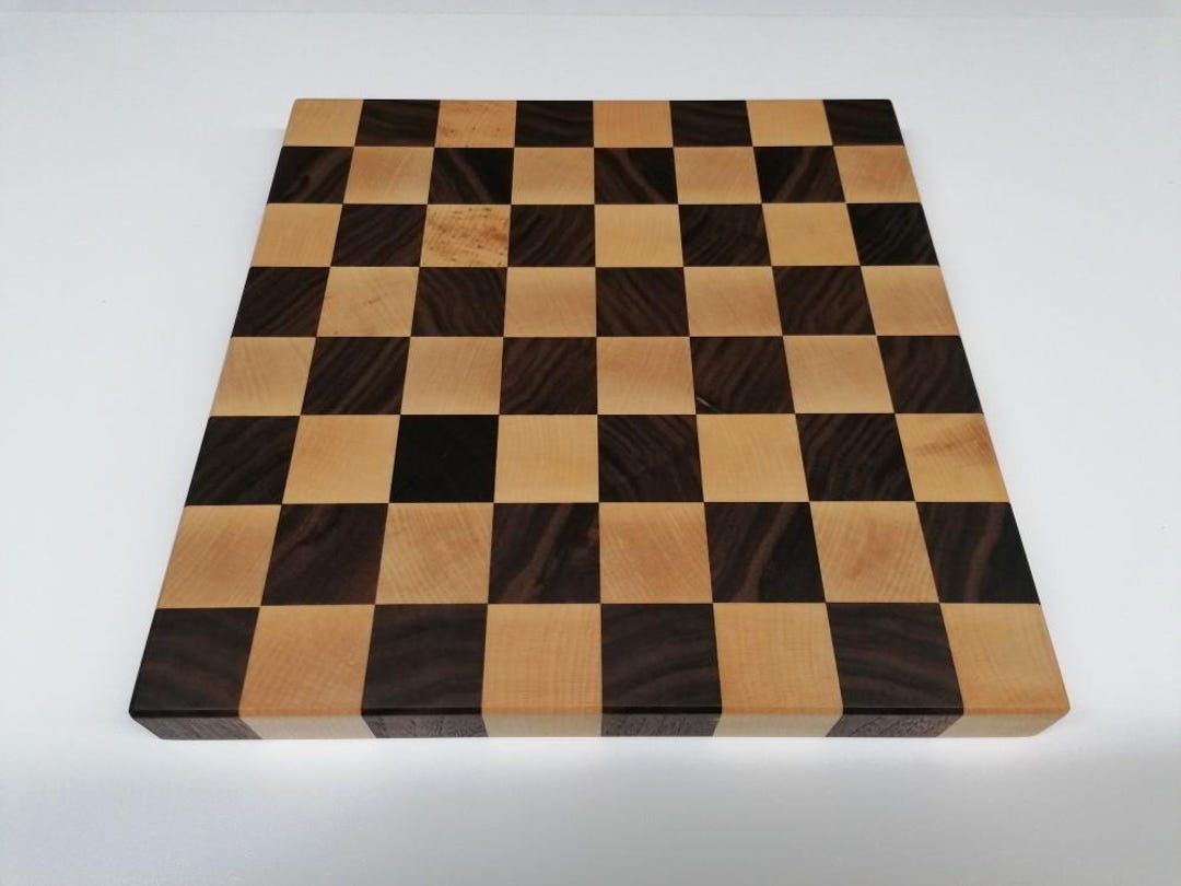 End Grain Cutting Board With Checkerboard Pattern 31 X 30 2 X 3 Cm