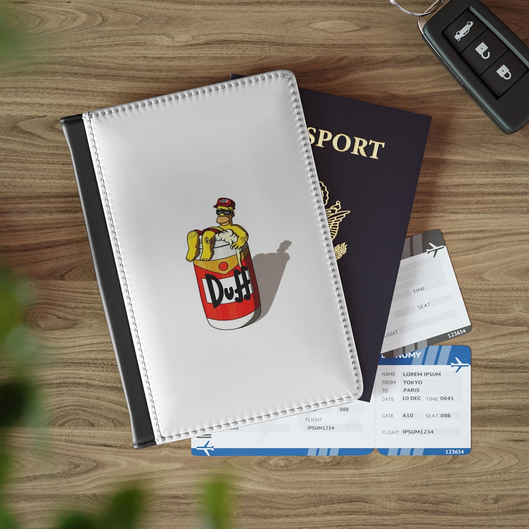 Duff Beer & Homer Simpson Passport Holder Travel Accessory - Etsy