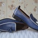 Bespoke Men Handmade Blue Colour Pure Leather Tussle Loafer Slip on ...
