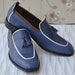 Bespoke Men Handmade Blue Colour Pure Leather Tussle Loafer Slip on ...