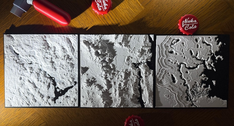 Fallout 3D Terrain Map: Capital Wasteland, Mojave, Commonwealth - Etsy