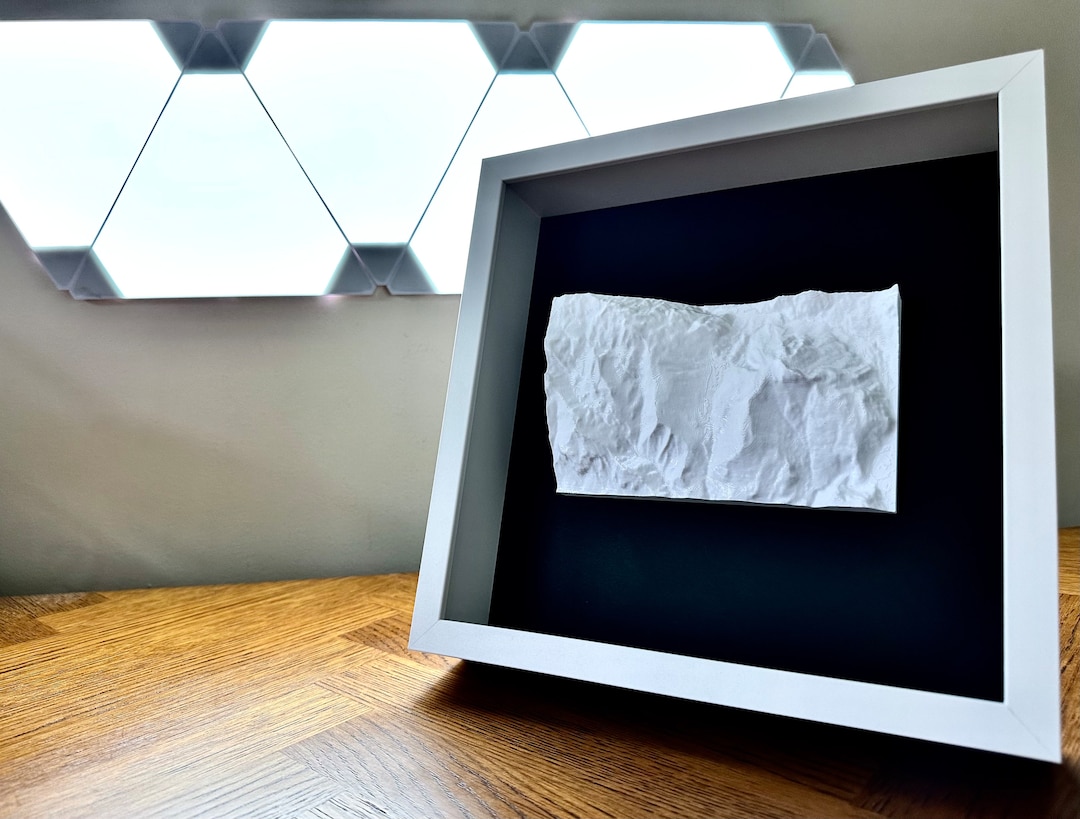Framed 3D Map - Customisable Topographic Map - 3D Relief Map - Custom ...