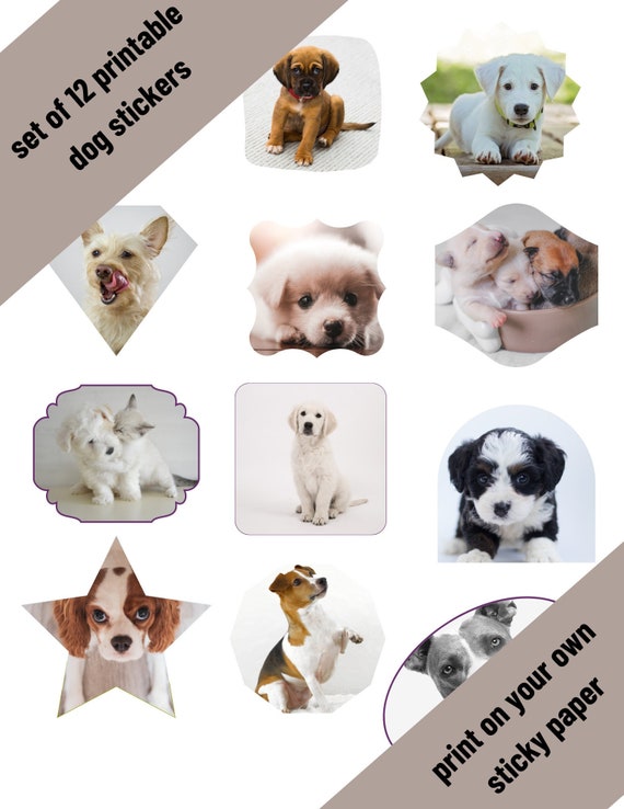 Dog Themed Printable Stickers - Etsy