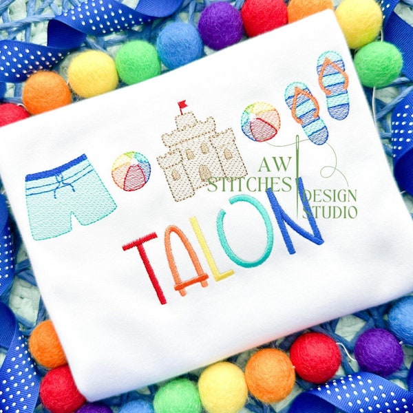 Beach Embroidery - Etsy