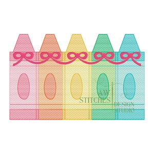 Crayon Back to School First Day Row of Crayons Trio Crayon With Bow ...