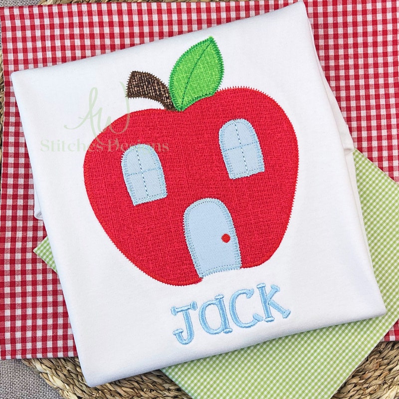Apple Applique - Etsy