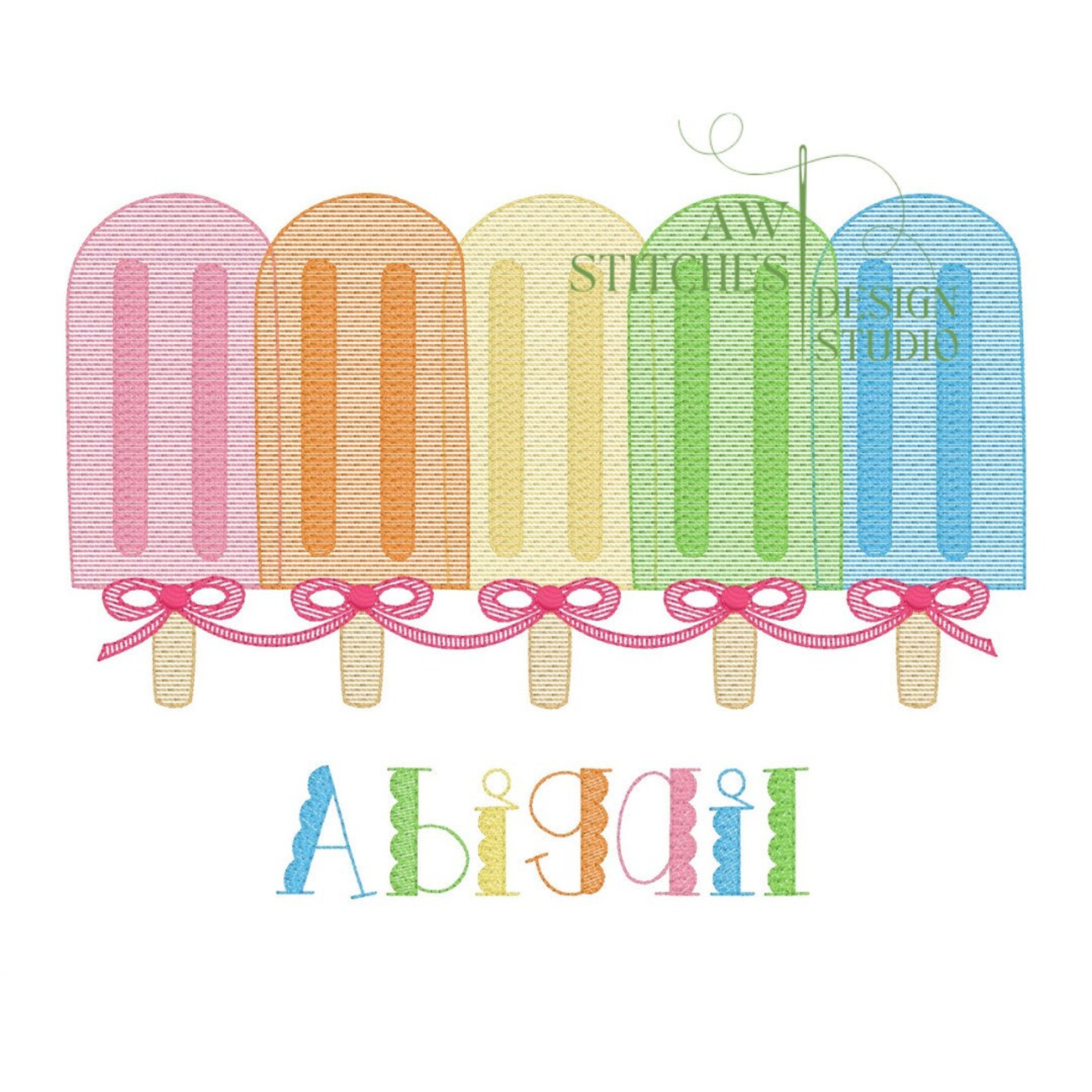 Popsicle Summer Popsicles Row of Popsicles Trio Popsicle With Bow ...
