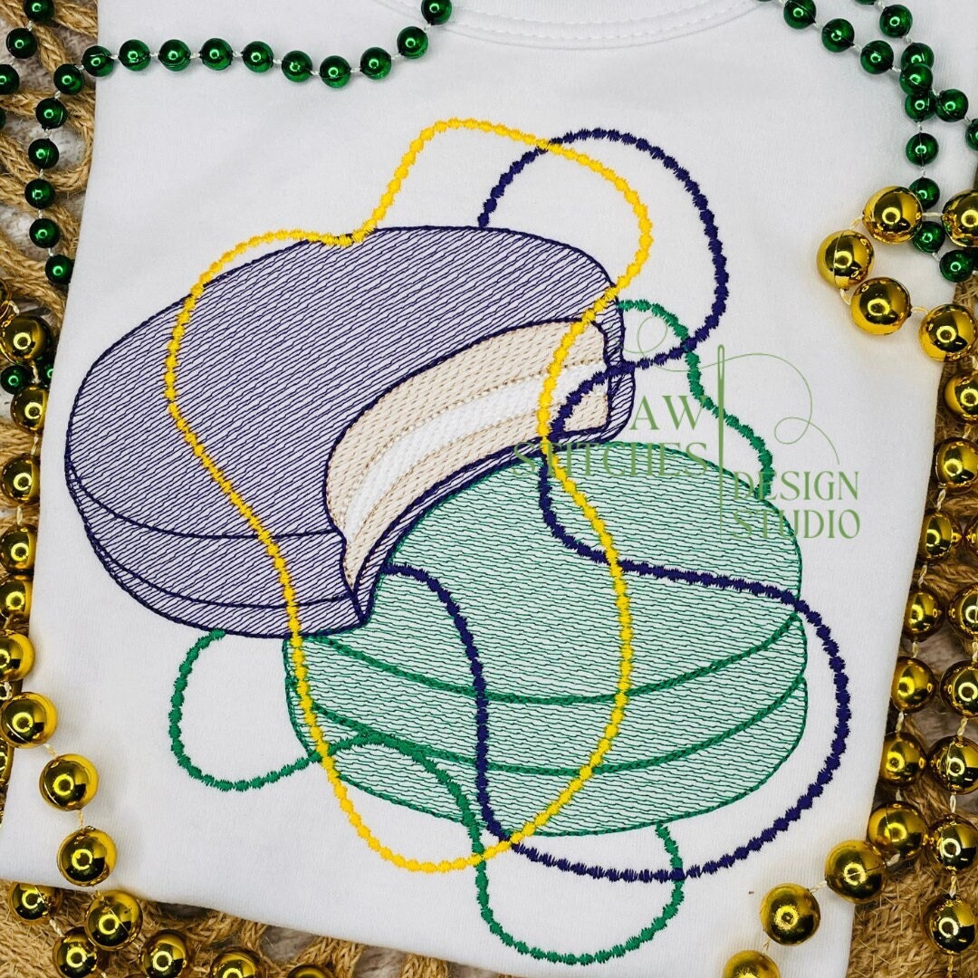 Mardi Gras Moonpies Sketch Fill, Light Fill, Quick Stitch Machine ...