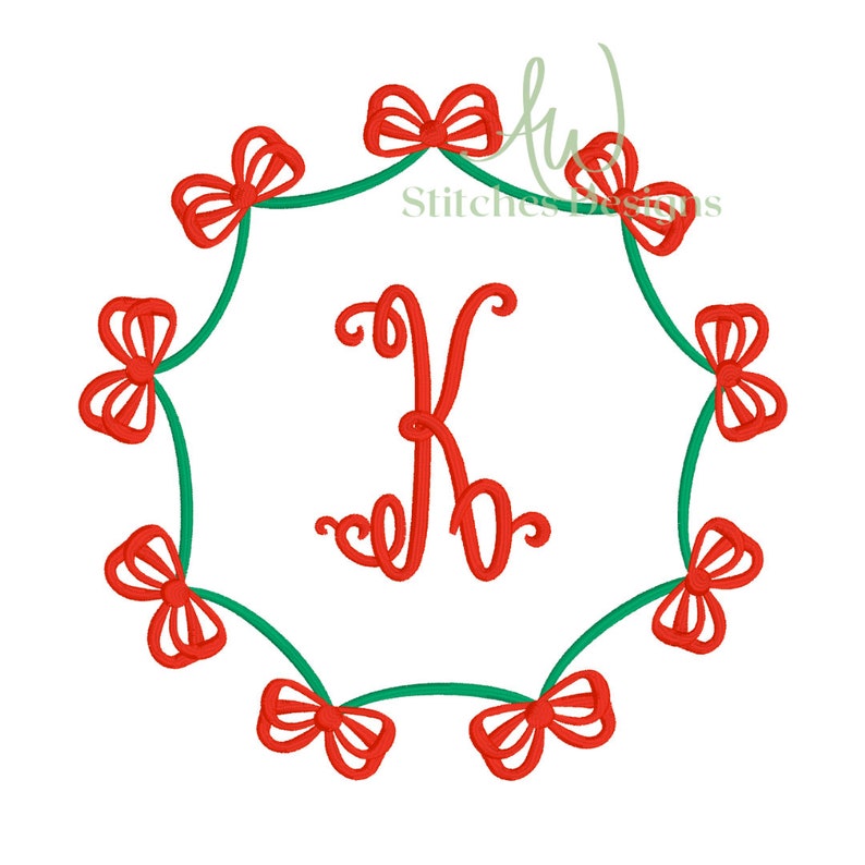 Bow Monogram Frame Heirloom Bow Frame for Embroidery Baby Gift Stitch ...