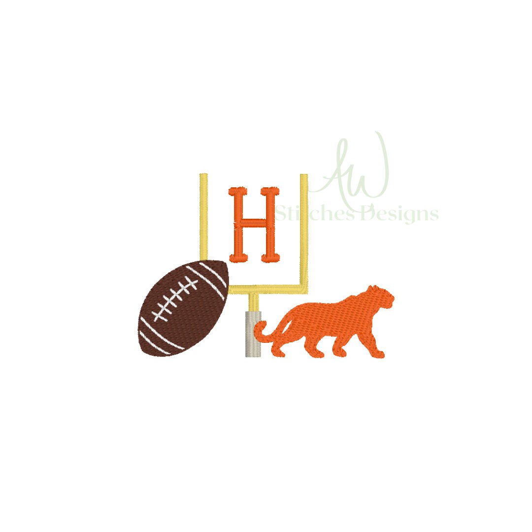 Tiger Football Game Day Football Mini Fill Stitch Machine Embroidery ...