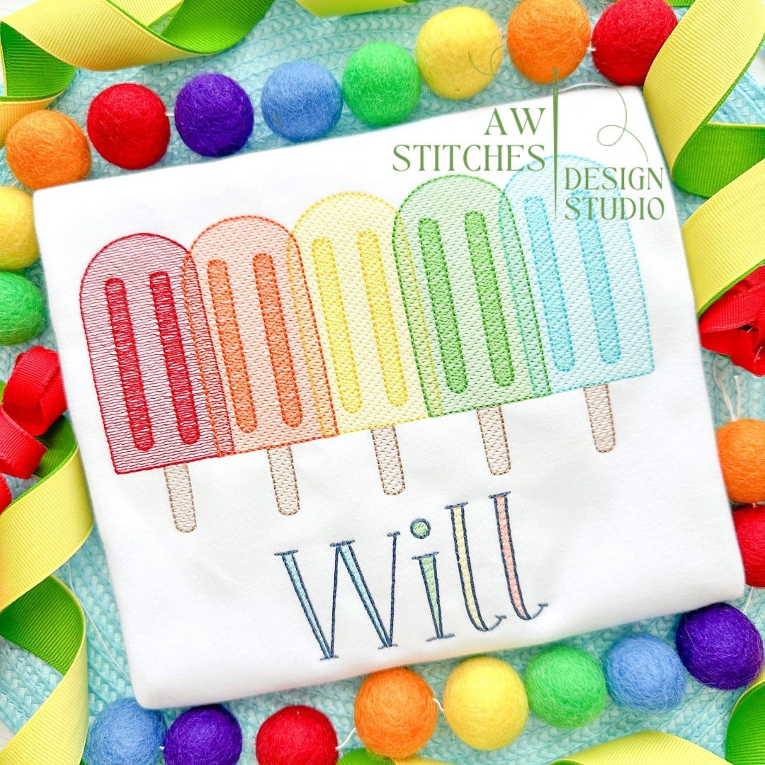 Popsicle Summer Popsicles Row of Popsicles Trio Popsicles Vintage ...