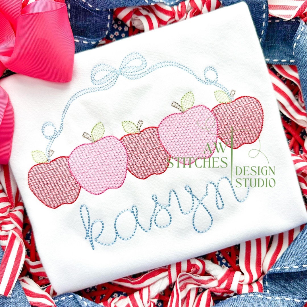 Apple Trio Back to School Apples With Bow School Supplies First Day of ...