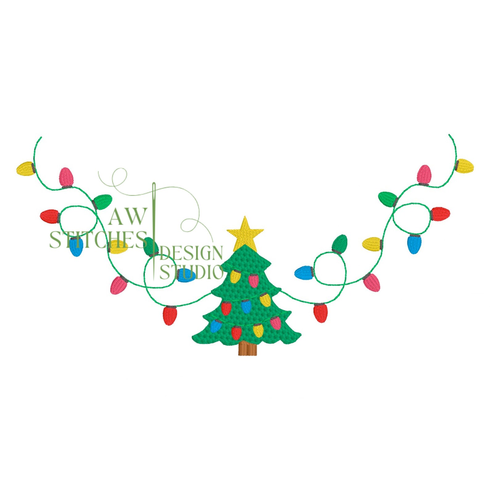 Christmas Tree Christmas Lights Monogram Frame Machine - Etsy