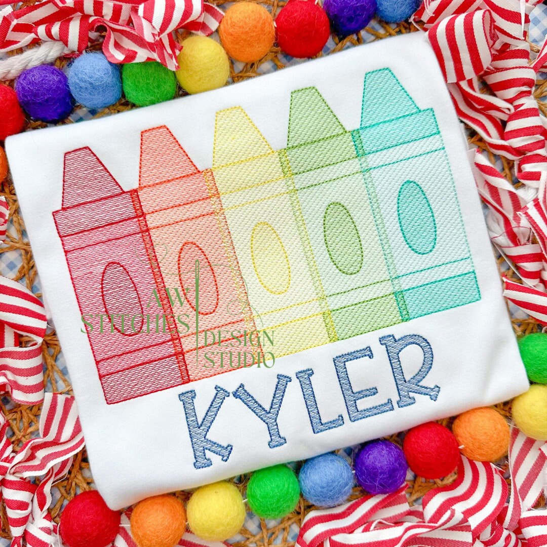 Crayon Back to School First Day Row of Crayons Trio Crayon Vintage ...