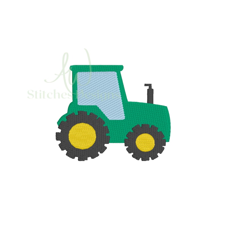 Mini Tractor Embroidery Design – Fill Stitch Farm Tractor Machine ...