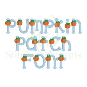 Pumpkin Patch Fall Satin Stitch Font Machine Embroidery Design File - Etsy