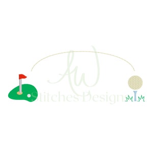 Golf Name Embroidery Frame Satin Fill Stitch Machine Embroidery Design ...