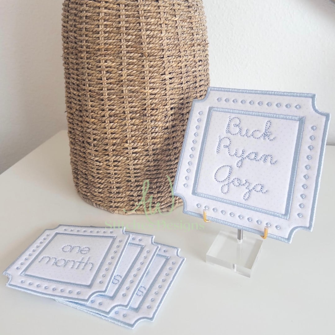 In the Hoop Milestone Card Satin Stitch Machine Embroidery Design, ITH ...