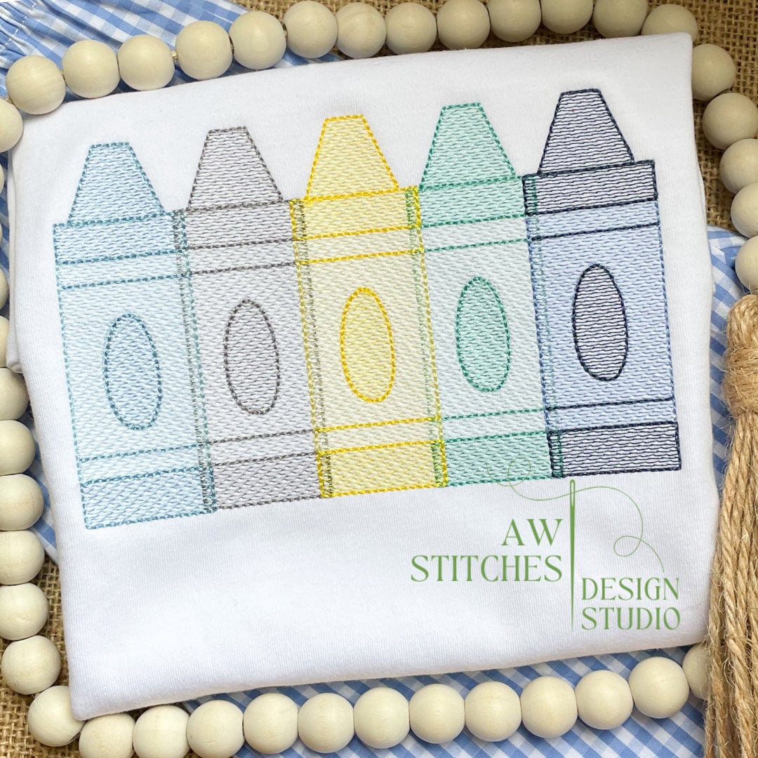 Crayon Back to School First Day Row of Crayons Trio Crayon Vintage ...