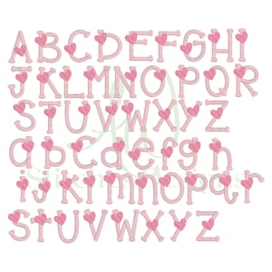 The Happy Heart Valentine's Day Satin Stitch Font for Machine ...