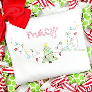 Christmas Lights Monogram Frame Vintage Stitch Sketch Fill, Light Fill ...