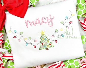 Christmas Lights Monogram Frame Machine Embroidery Design File - Etsy