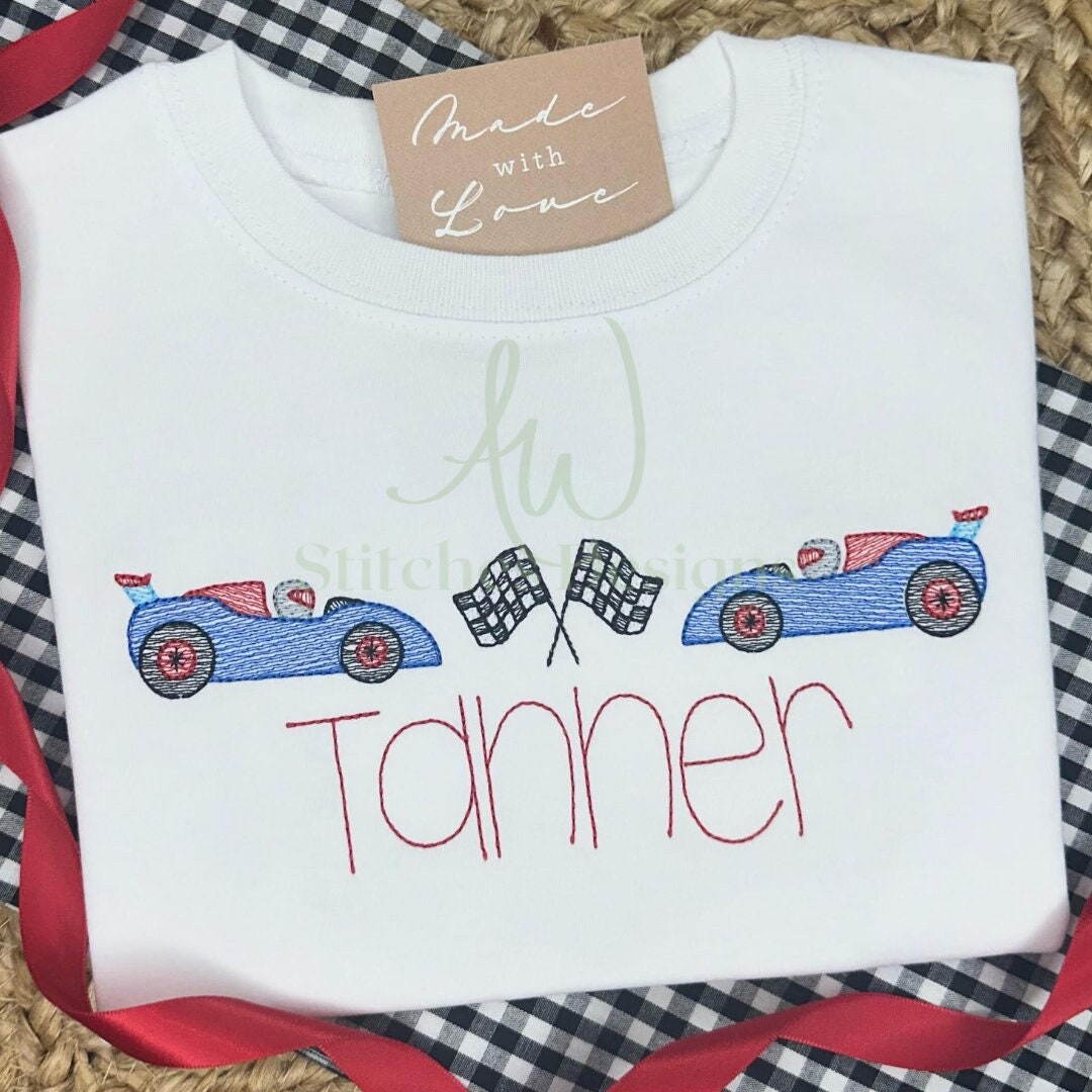 Race Car Racing Flags Sketch Stitch Light Fill Stitch Machine ...