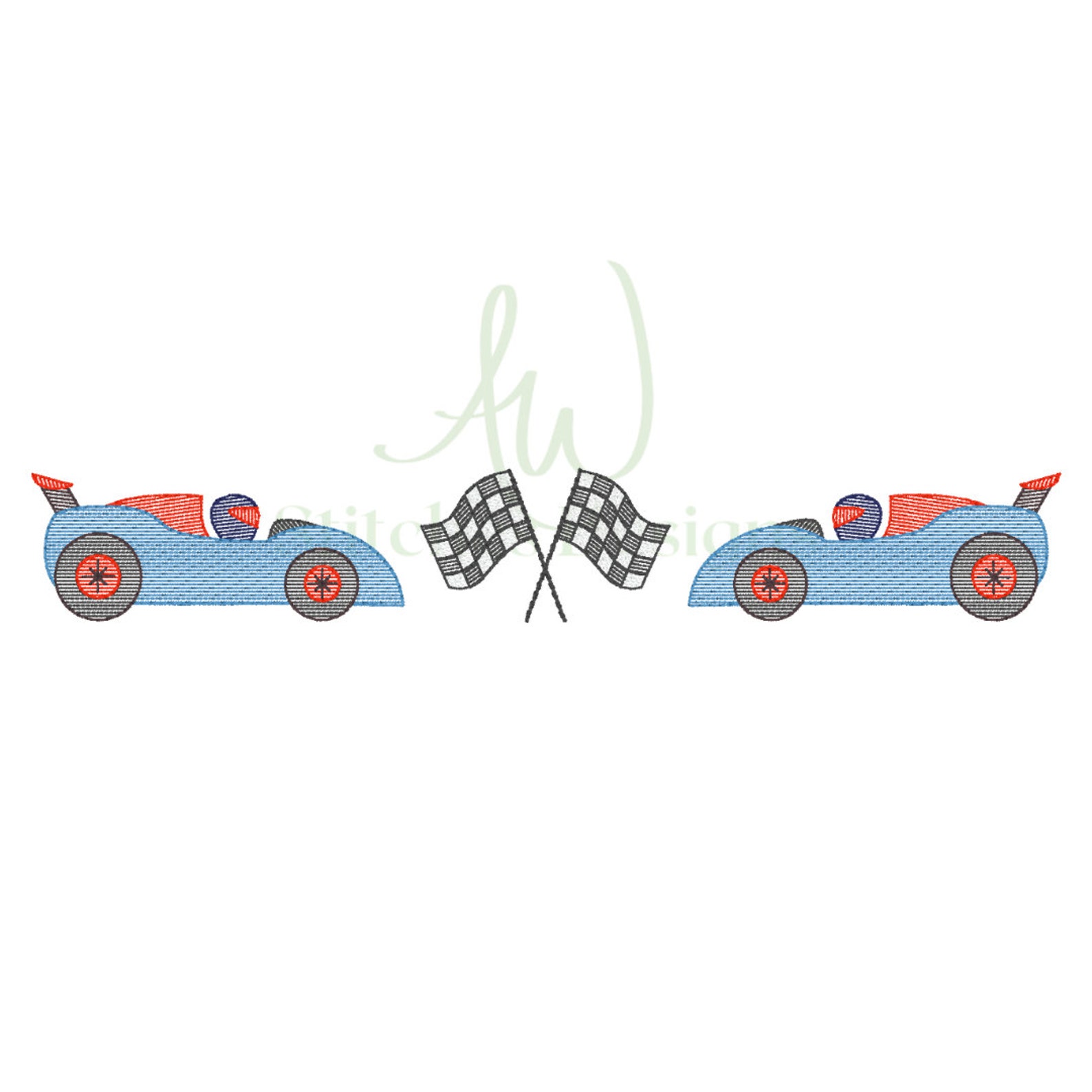 Race Car Racing Flags Sketch Stitch Light Fill Stitch Machine ...