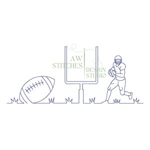 Football Trio Football Player Sports Goal Post Fall Sports Line Bean ...