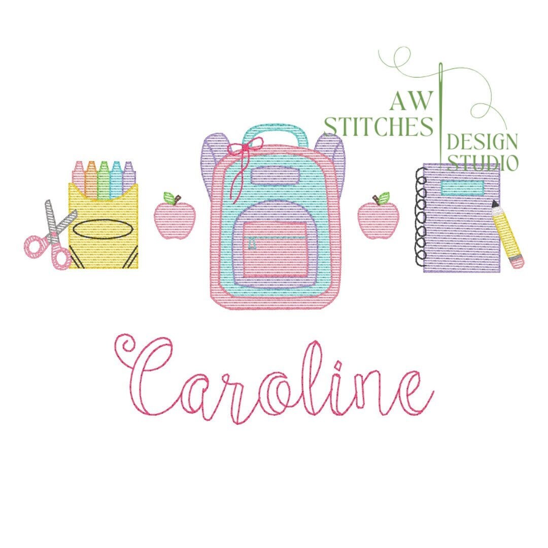 Back to School First Day of School Apple Backpack Crayons - Etsy