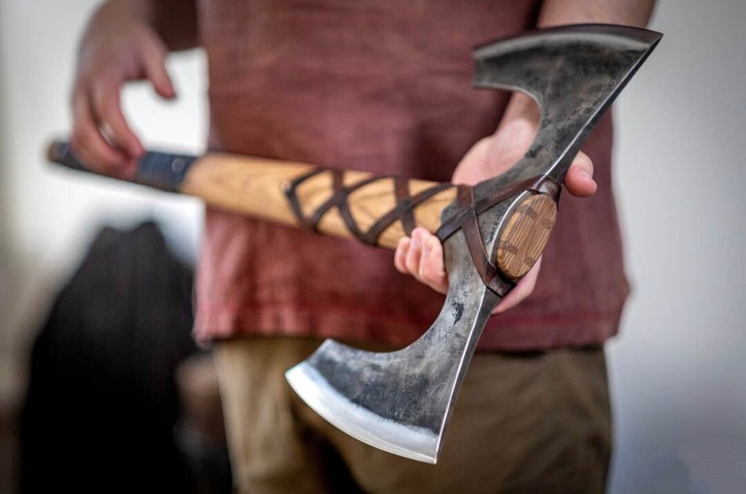 Beautiful Forged Double Edge Axe Functional Axe, for Anniversary Gifts ...