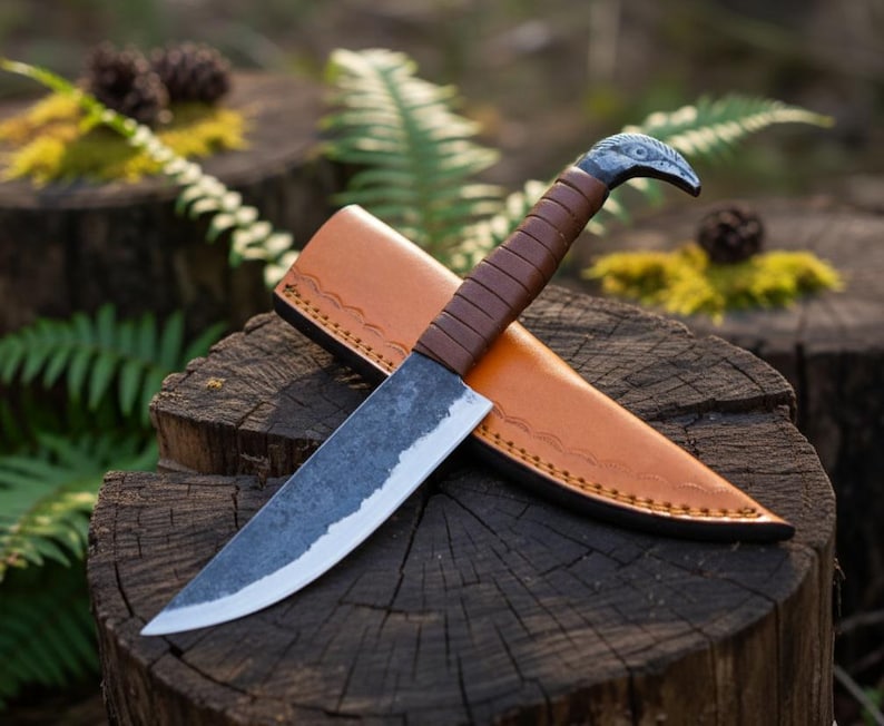 Hand-forged Odin Raven Viking Knife | Personalized High-carbon Steel ...