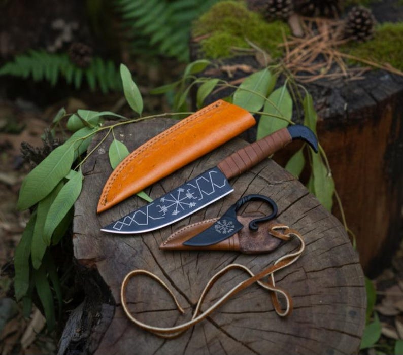 Hand-forged Odin Raven Viking Knife | Personalized High-carbon Steel ...
